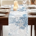 Light Blue Coastal Burlap Cotton Table Runner 13x70 Inches Long, Grey ...