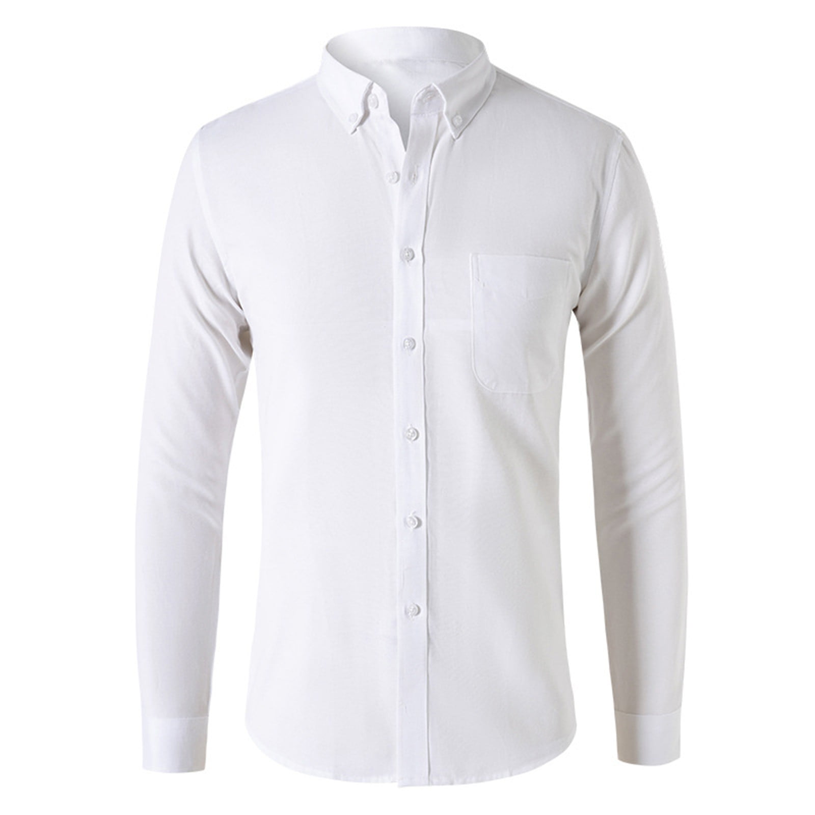 Click here for Fengqque Mens Solid Oxford Shirt Long Sleeve Dress... prices