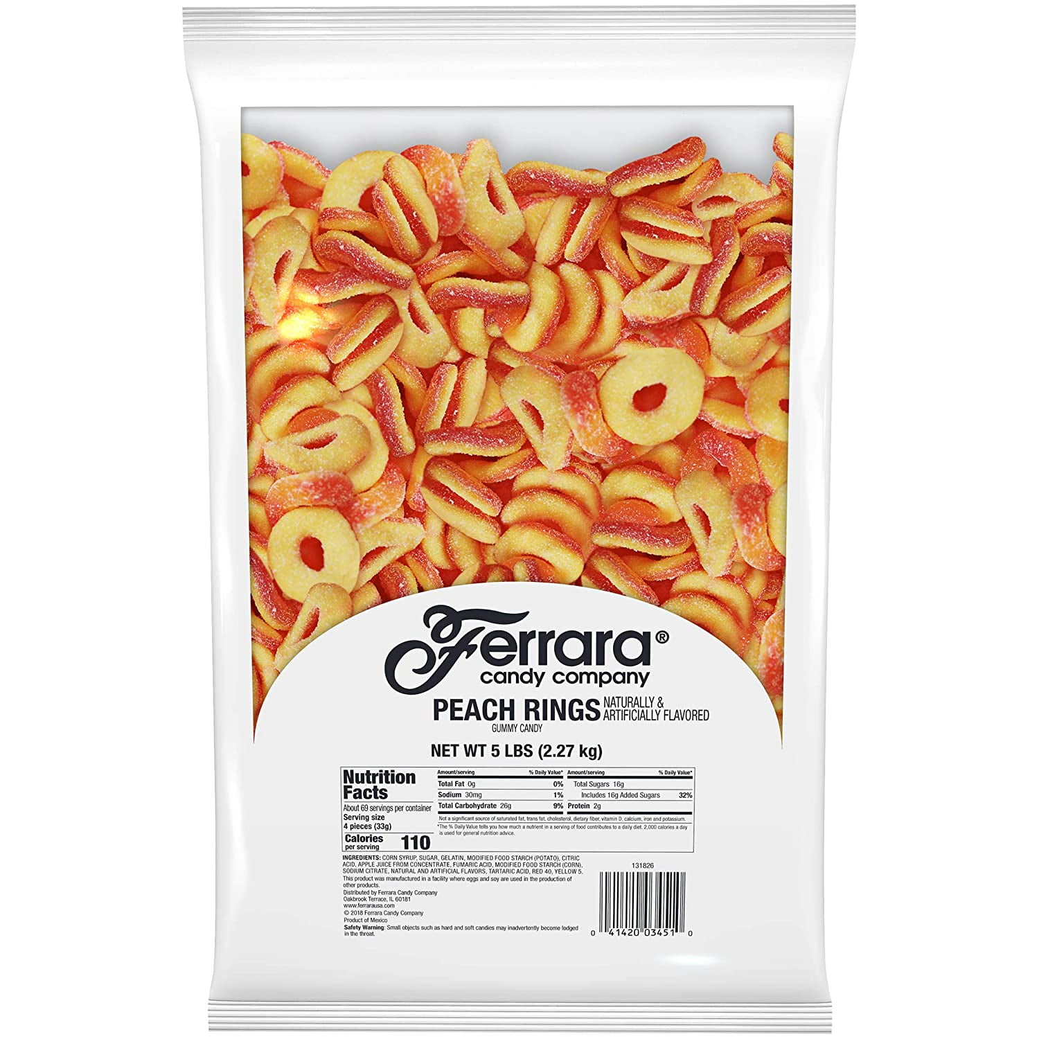 Trolli Peachie Os Sour Gummy Rings Candy, 80 Ounce (Pack of 1 ...