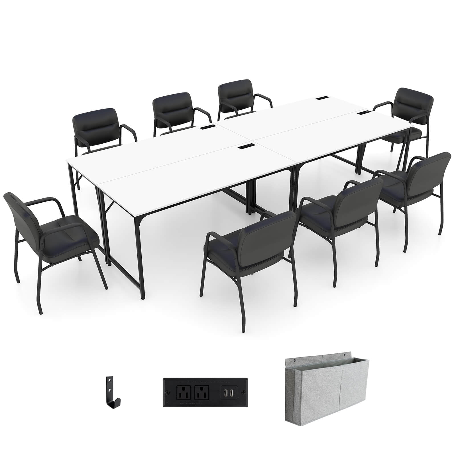 Click here for Costway Set Of 4 Meeting Room Desk With Charging S... prices
