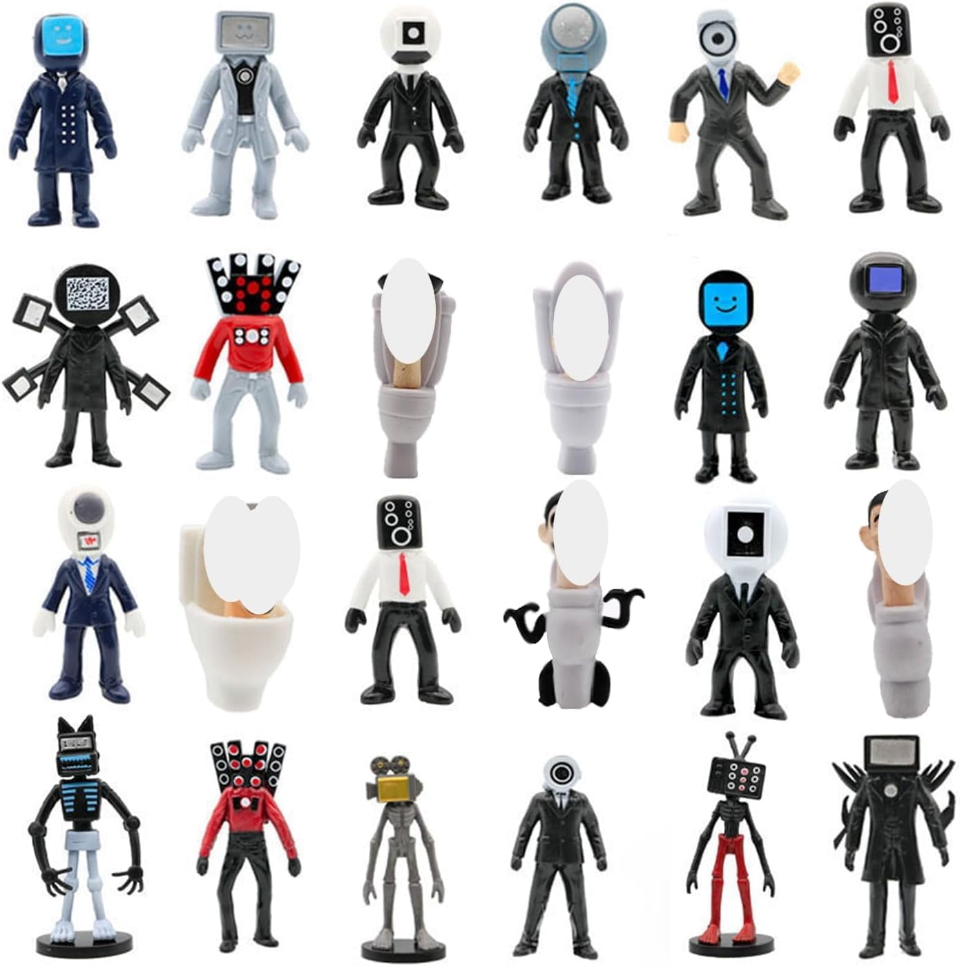 24Pcs Skibidi -ToiletAction Figures Set, Cameraman Speakerman Action ...