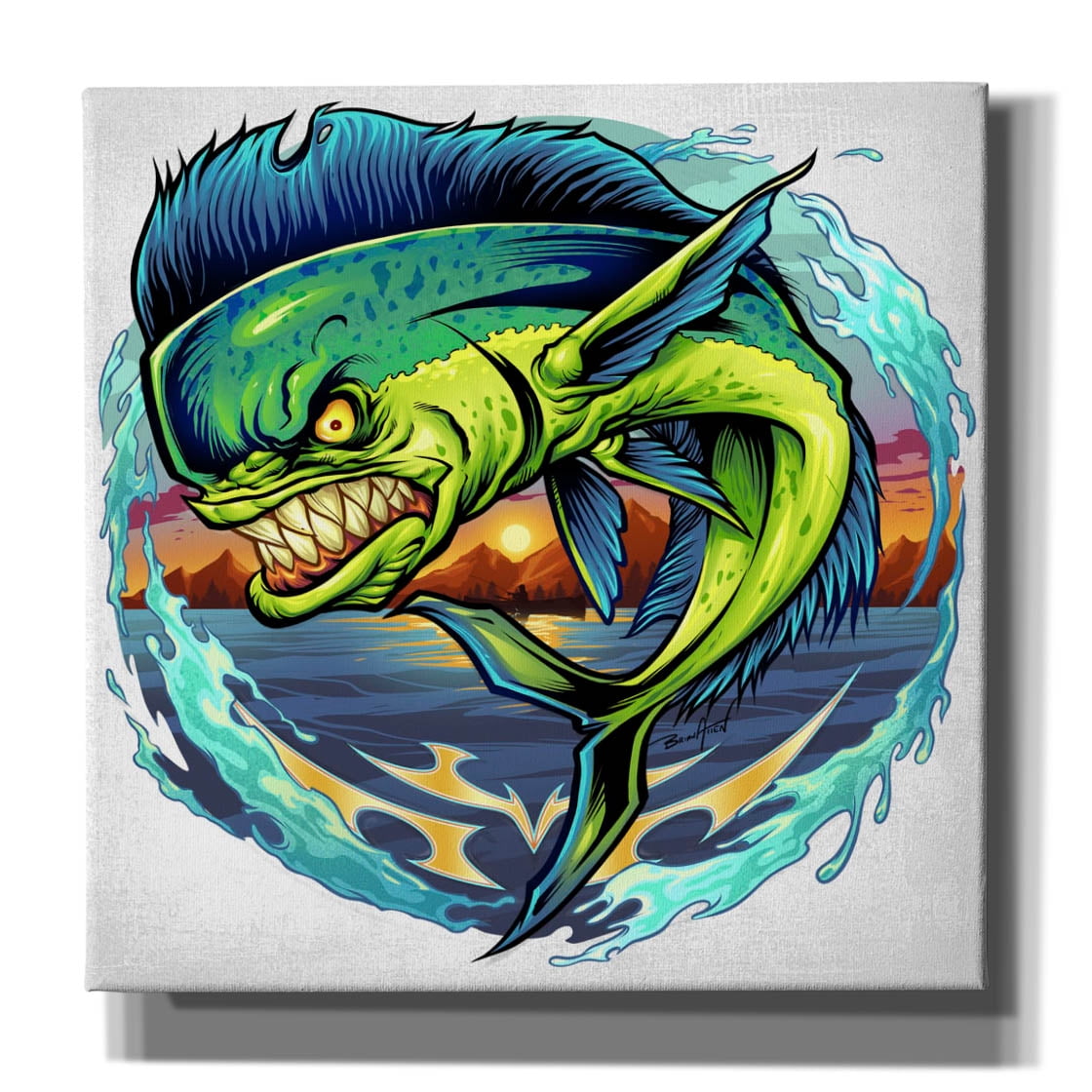 Epic Graffiti 'Angry Mahi-Mahi' by Flyland Designs, Canvas Wall Art, 12 ...