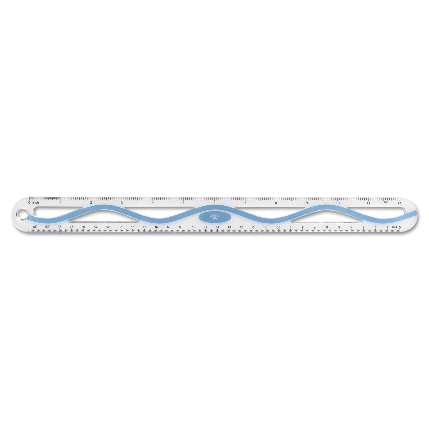 12" Plastic Wave Ruler, Standard/Metric, Blue - Walmart.com