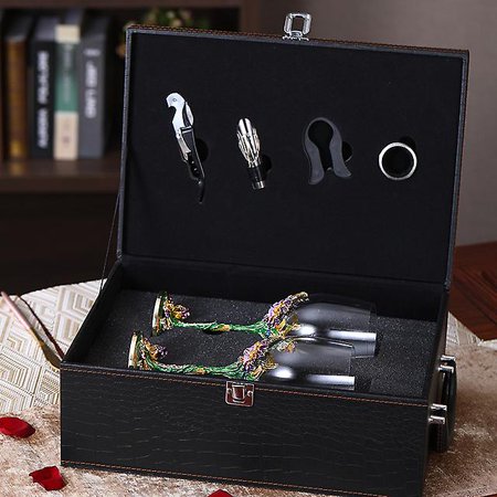 Crystal Creative Diamond Red Cup Goblet Cocktail Glass With Leather ...