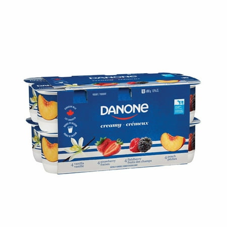 Danone Creamy Yogurt Variety Pack, Strawberry / Vanilla / Fieldberry ...