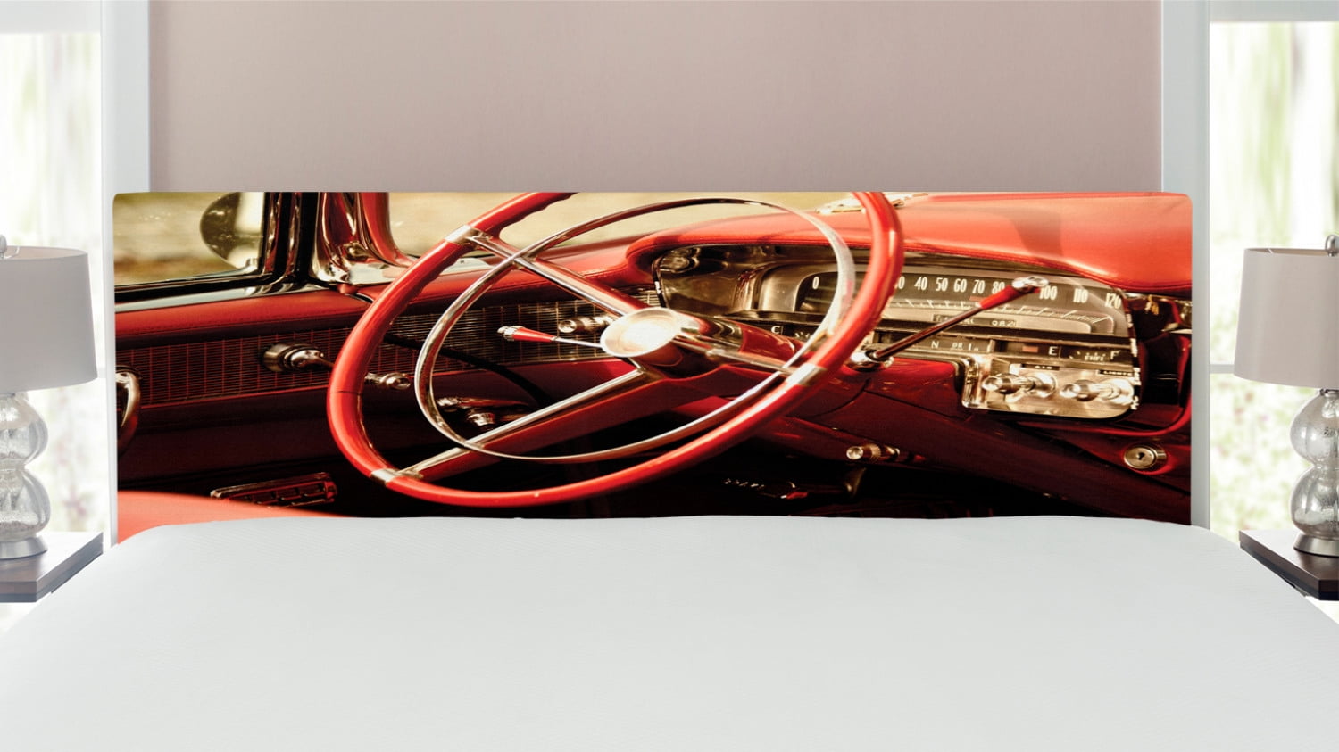 Cars Headboard, Interior of an Antique Classic Aged Car Exquisite ...