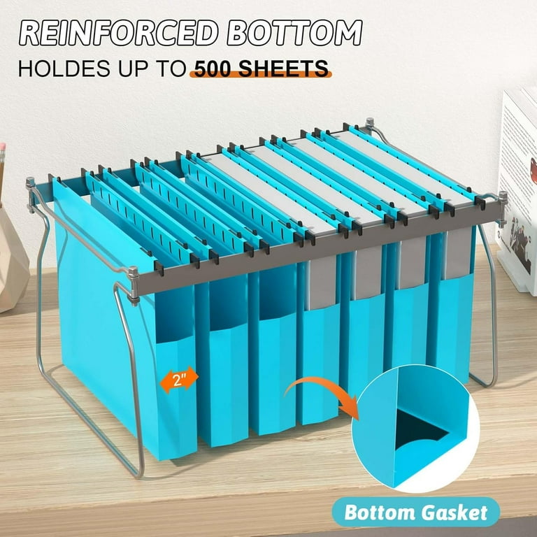 Hanging File Holder Plastic Extra Capacity Hanging File Folder,12 Pack ...