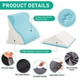 4pcs Velvet Grey Wedge Pillow Set For Bed Sitting Up, Acid Reflux ...