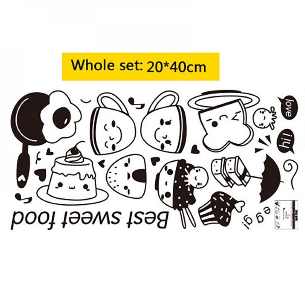 DIY Kitchen Translucent Decorative Pattern Wall Stickers Self Adhesive ...