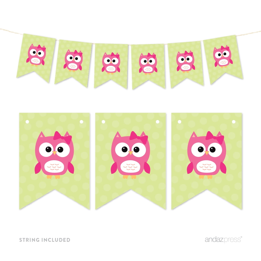 Girl Pennant Party Banner Owl - Walmart.com