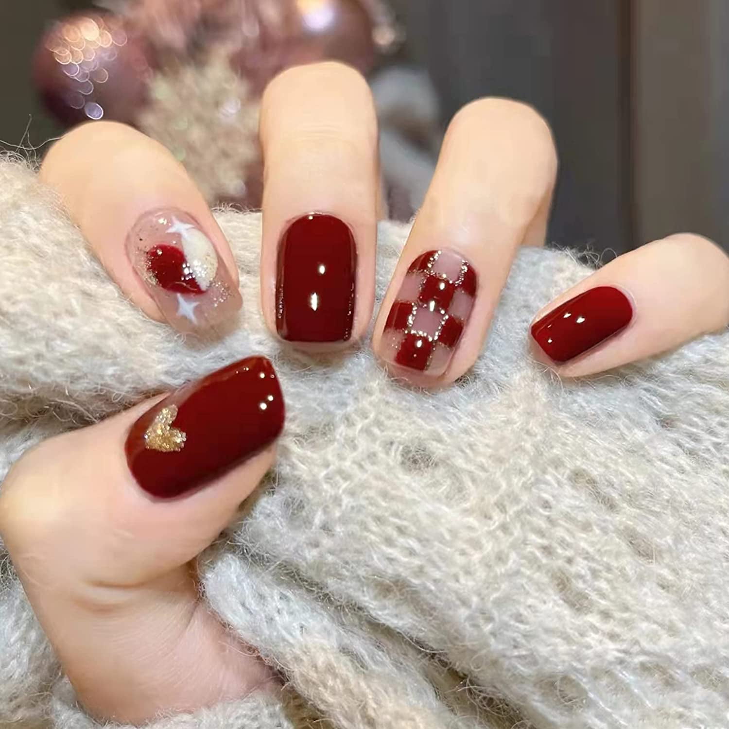 Red Oval Nails
