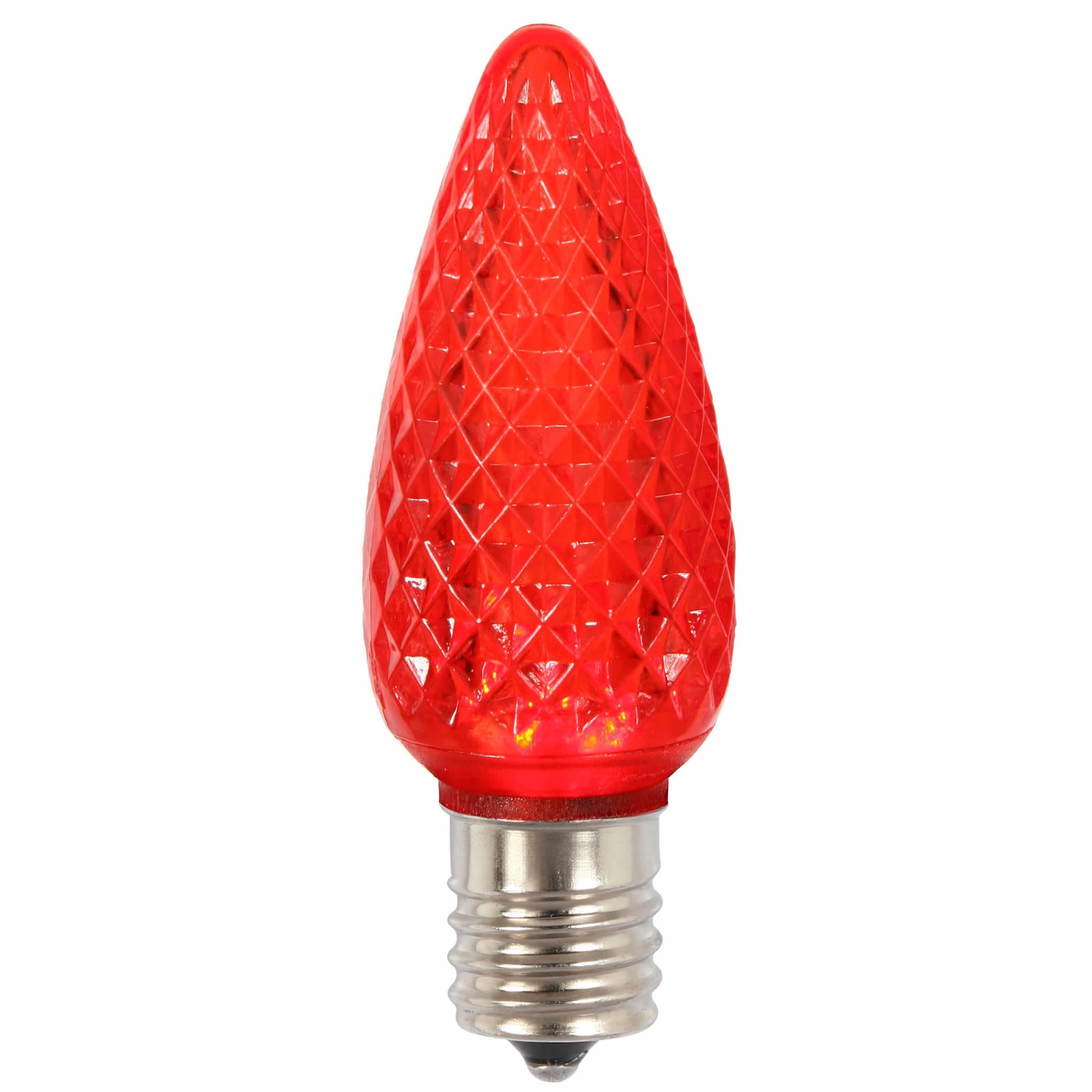 C9 Faceted LED Red Bulb .45W 25ea - Walmart.com