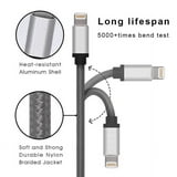 Braided USB Cable Charger Sync Wire 6ft Long Gray Data Cord [Supports ...