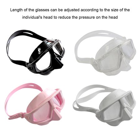Freediving Masks Half Face Cover 120 Degree High-definition Tempered ...