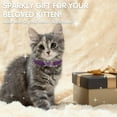 Diamond Cat Collar,Adjustable Soft Velvet Leather Safe Kitten Collar ...