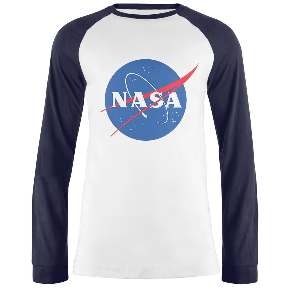 NASA Logo Mens Long Sleeve Raglan T Shirt White-Navy X-LG - Walmart.com