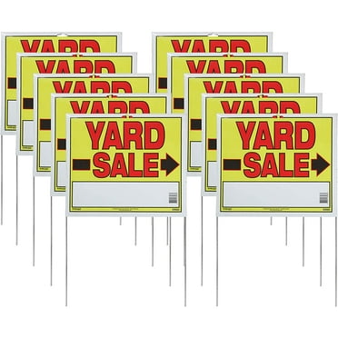 Sunburst Systems 3644 11 x 14 Yard Sale Sign, 4 Pack - Walmart.com