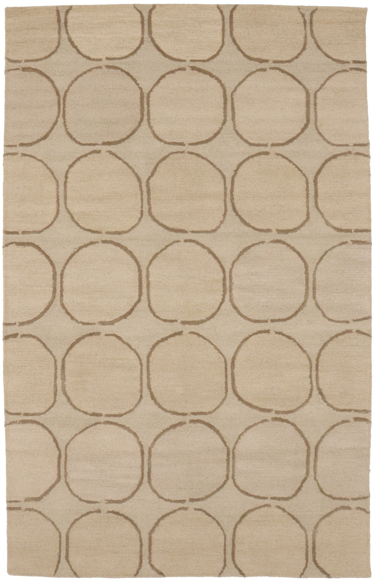 Cream & Brown Abstract 5X8 Hand-Tufted Modern Rug - Walmart.com