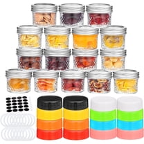 16 Pack Mini Mason Jars Glass Canning Jars,4 OZ Jelly Jars With Regular ...