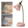 Flower LED Desk Table Lamp Touch Sensor Flexible USB Girls Bedroom Pink ...