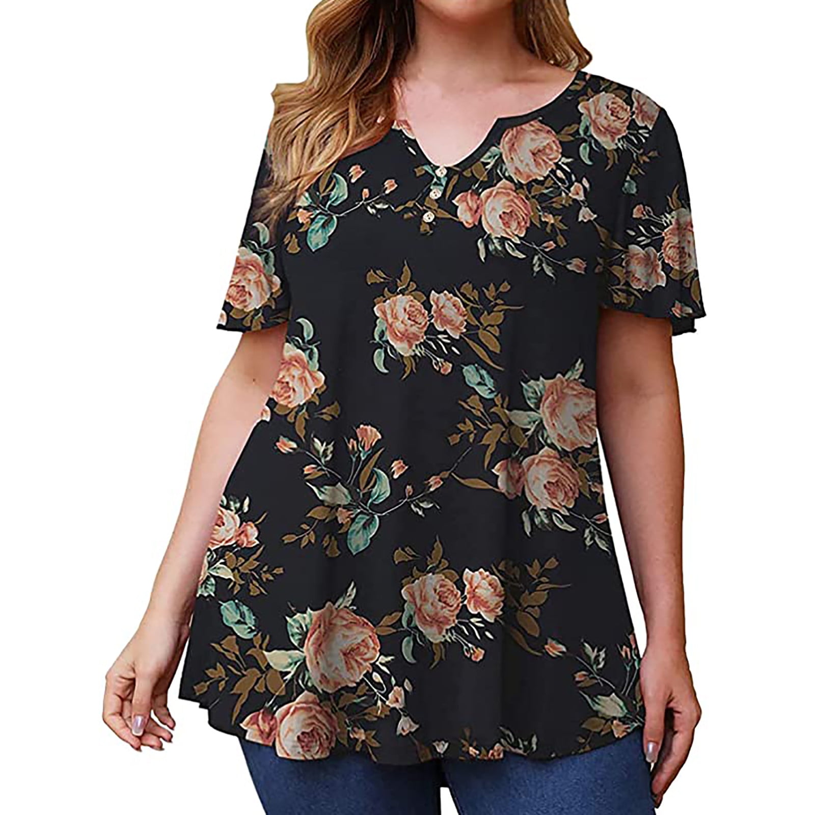 Plus Size Tops For Womenplus Size Women Clothing Printing T-Shirt ...