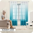 Deconovo Ombre Semi Sheer Curtains for Living Room/Bedroom, Elegant, 2 Panels, 52 x 63 Inch ...