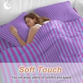 Blue Striped Bedding Duvet Cover Set Full Size 4 Pieces, Simple Pink ...