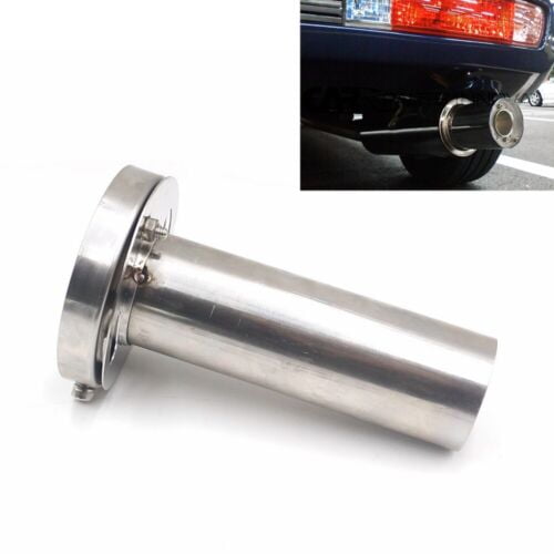2.5'' 63mm Carbon Fiber Exhaust Tip with Red LED Light Stainless Steel ...