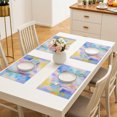 Blue Purple Oil Painting Placemats Set of 8, Abstarct Gradient Dark ...