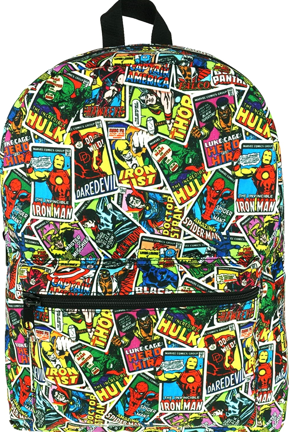 Marvel Avengers All Over Comic Print 16" Backpack - Features Spider-Man ...