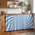 Blue Vortex Cabinet Curtains for Kitchen 28"W x 51"L, Abstract White ...