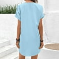 Antinious Summer Beach Dresses for Women,Women Casual Solid-neck Short ...