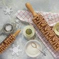 Christmas DIY Embossed Wooden Rolling Pin with Christmas Themed Symbols ...