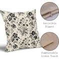 Black Floral Pillow Covers 18x18 Inch Set of 2 Vintage Rustic Wild ...