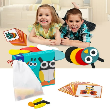 Wooden Pattern Blocks Set Geometric Manipulative Shape Puzzle Wooden ...