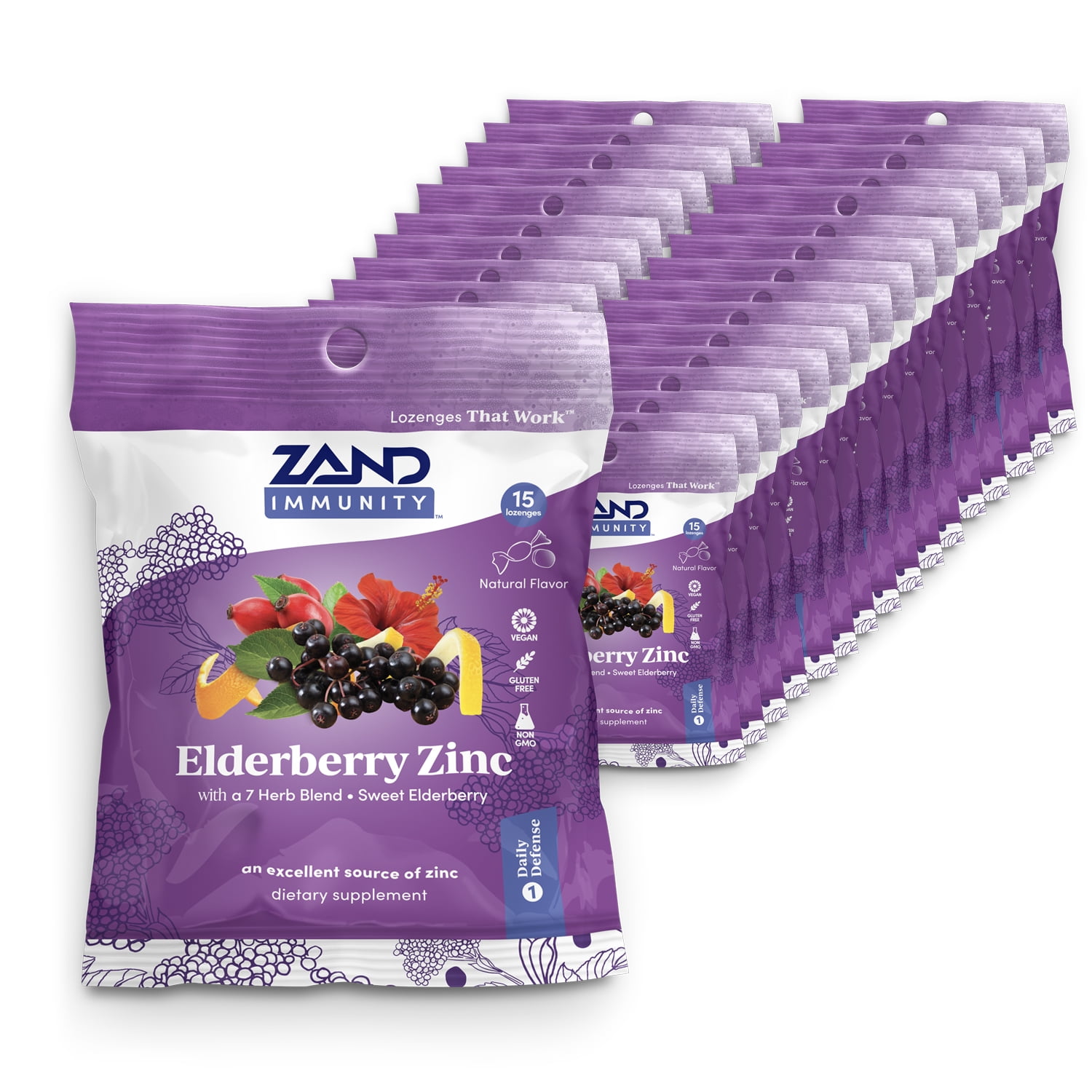 Zand Immunity Elderberry Zinc HerbaLozenge | Immune Support Throat ...