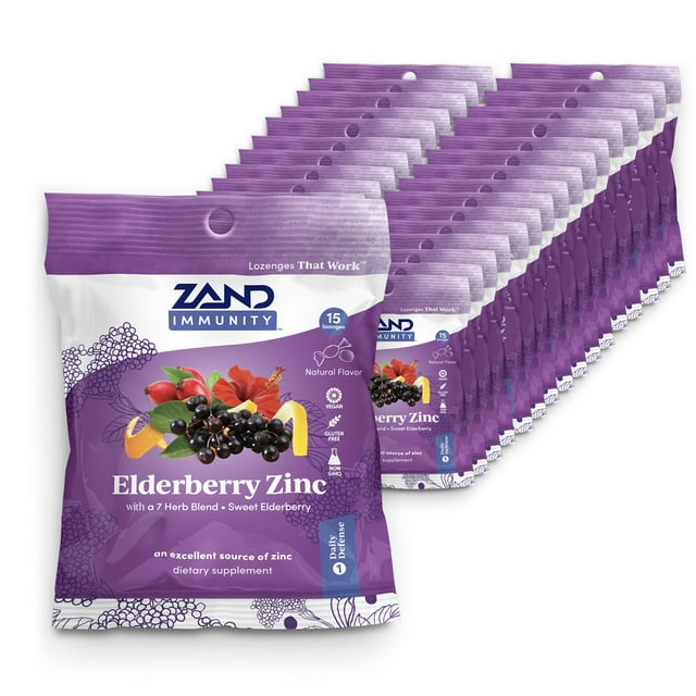 Zand Immunity Elderberry Zinc HerbaLozenge | Immune Support Throat ...