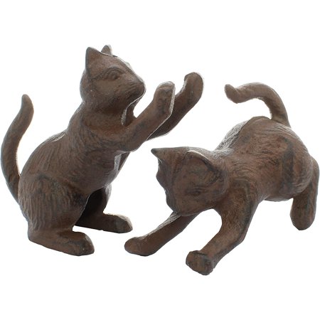 2 Pack Cast Iron Cat Book Ends Or Door Stop Decorative Rtic Look for ...