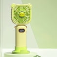 Digital Display Handheld Folding Fan, USB Rechargeable Desktop Fan ...