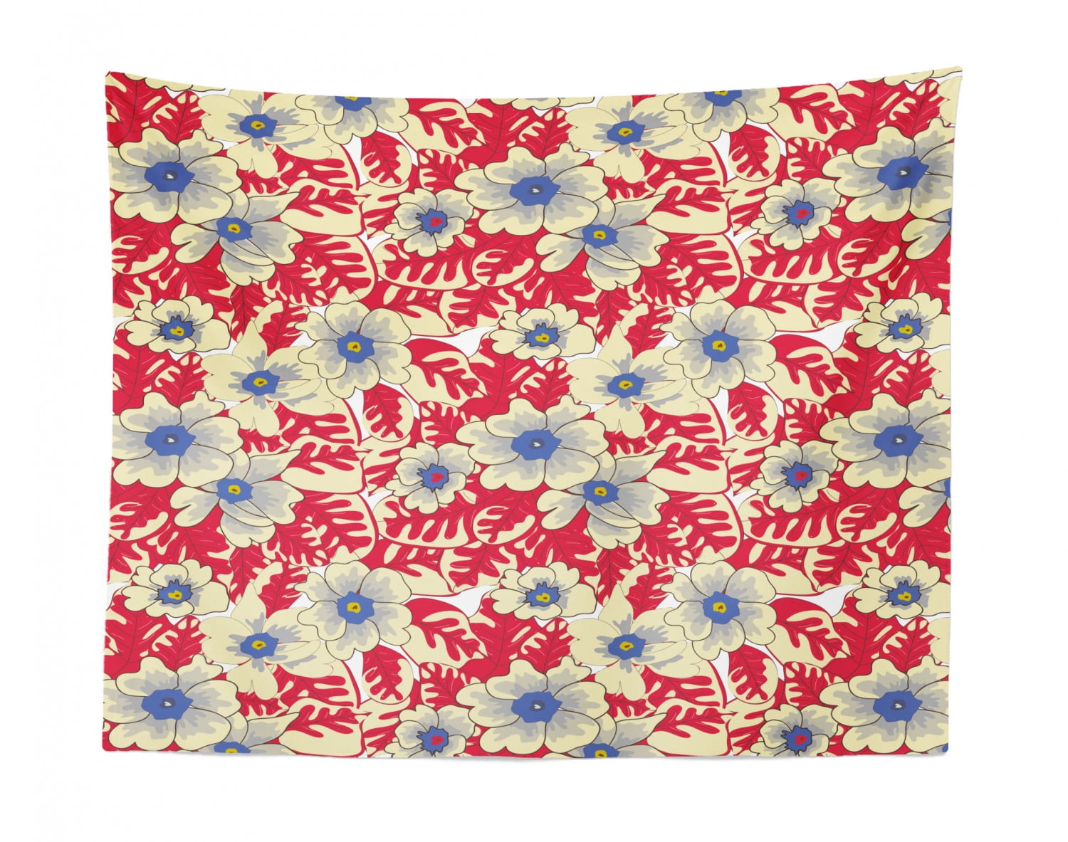 Fruit Tapestry, Multicolored Lemon Slices and Leaves Patterns Lime and ...