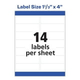 Avery Printable Inkjet & Laser Mailing Address Labels, 1-1/3" x 4", (2 ...