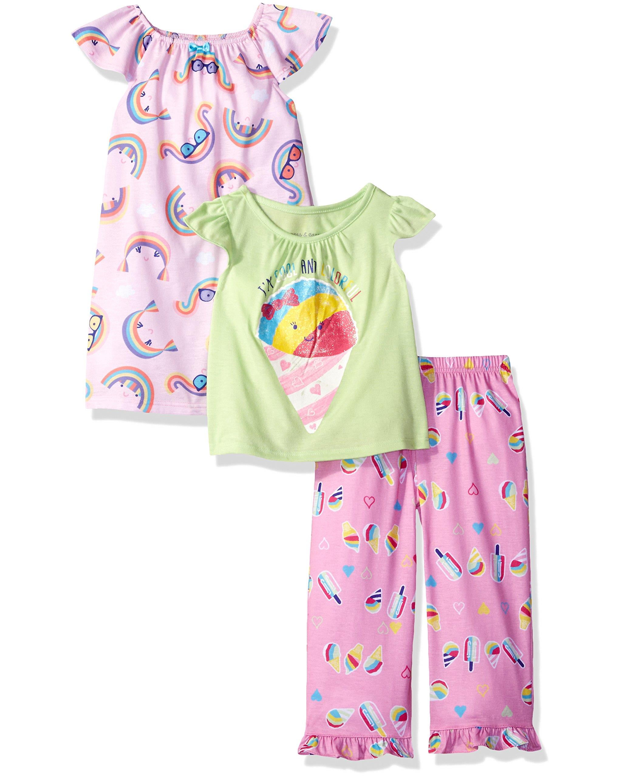 Komar Kids Girls PajamasGraphic Tee, Nightgown and Boxer Pants ...