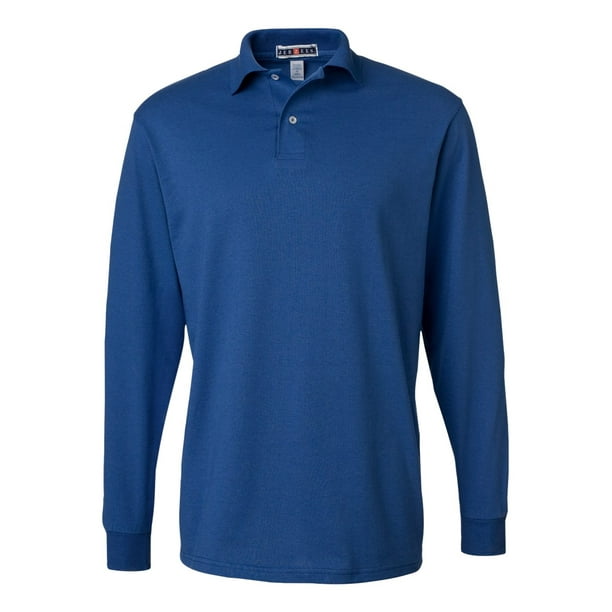 Jerzees Jerzees 5 6 Oz 50 50 Long Sleeve Jersey Polo With Spotshield