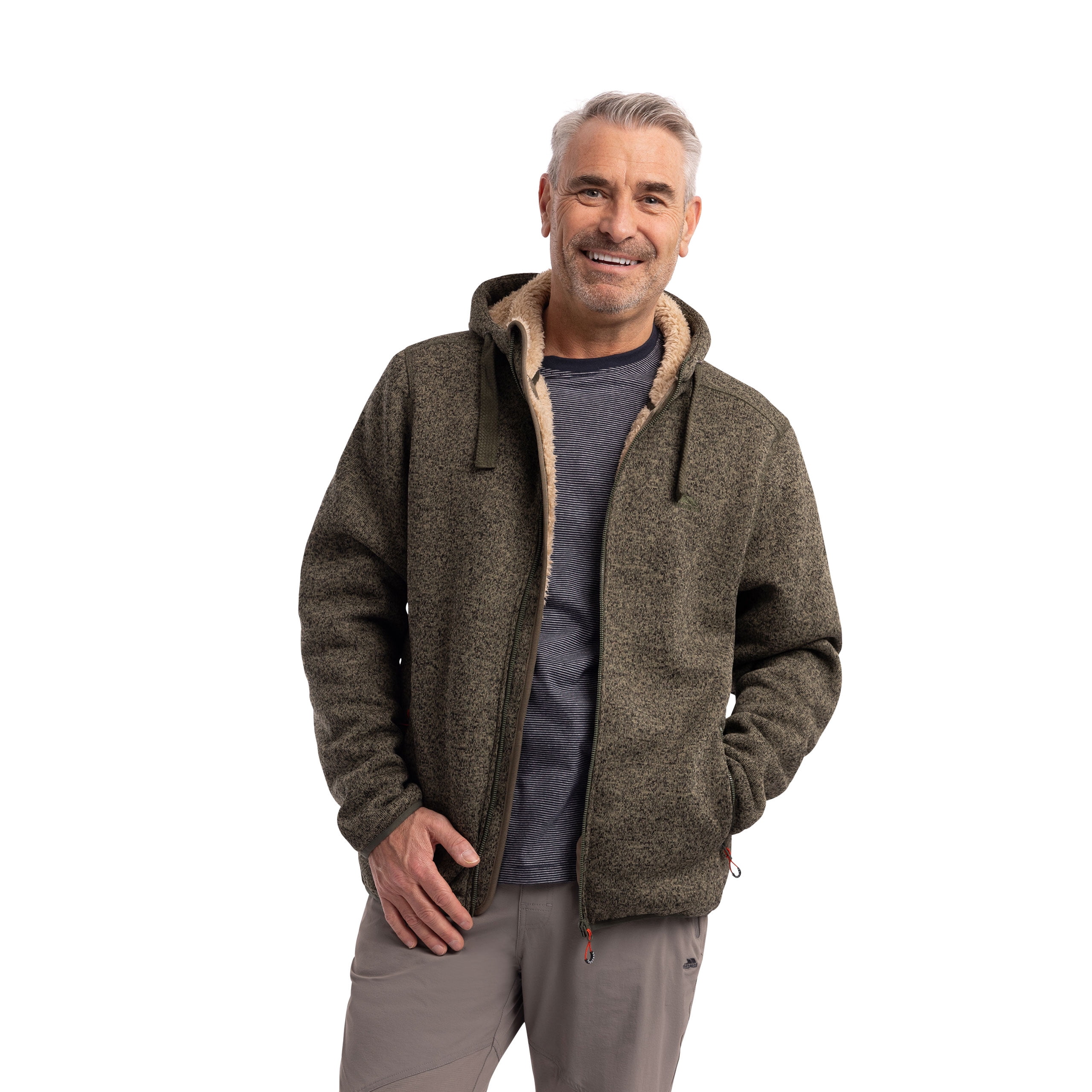 Trespass Men's Fleece Tableypipe - Coverstitch Detail, Hooded Knitted ...