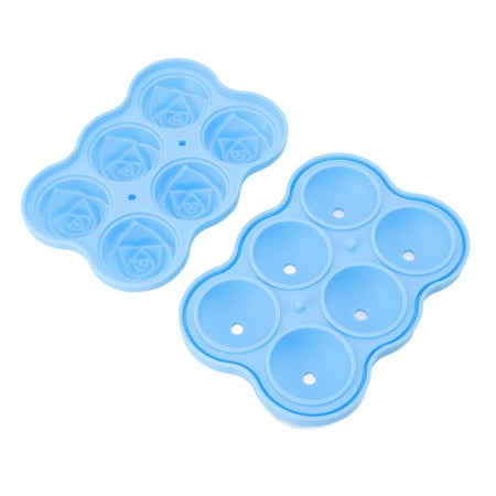 Rose Ice Cubes Tray, 6 Cubes Silicone Rose Ice Ball Makers With Covers ...