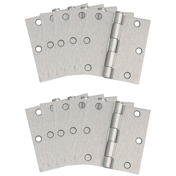 Design House Door Hinge in Satin Nickel, 3-1/2-Inch, Square, 10-Pack ...