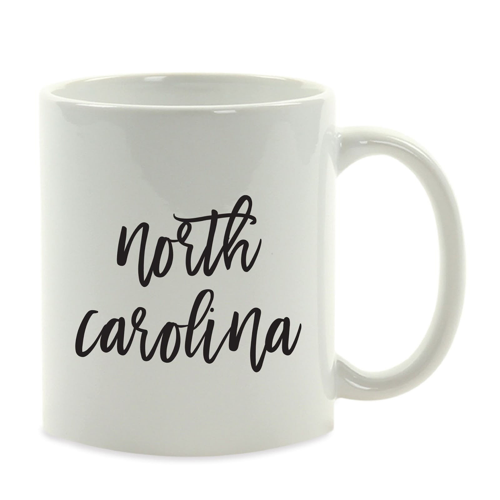 Koyal Wholesale Black Calligraphy North Carolina US State Ceramic ...