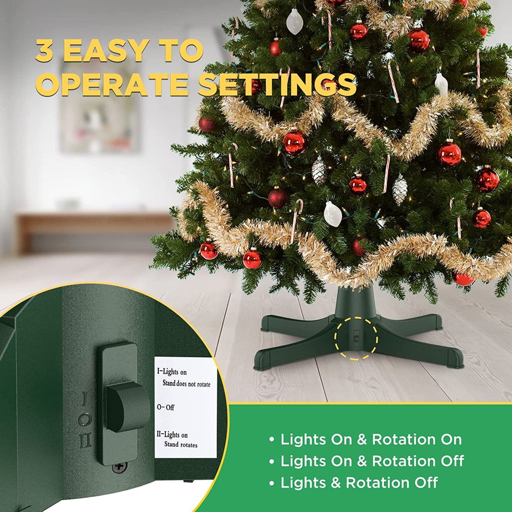 360 Degree Rotating Christmas Tree Stand for up to 7.5ft Artificial Tree Rotating Tree Stand Black Tree Revolving Stand Christmas Tree Turning Stand