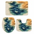 Abstract Art Bathroom Rugs Set Modern Green Yellow Gradient Simple ...