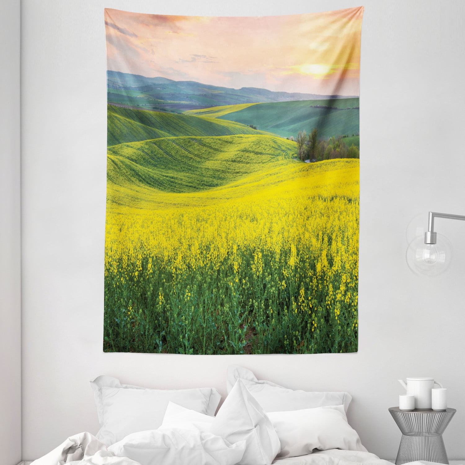 Yellow Tapestry, Spring Landscape Wildflower Fields Sunrise Colorful ...